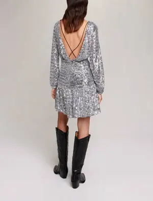 Maje Sequin Dress - Silver