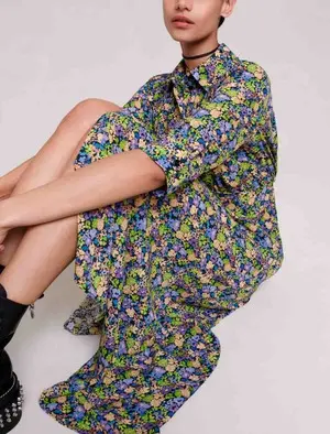 Maje Long Floral Dress