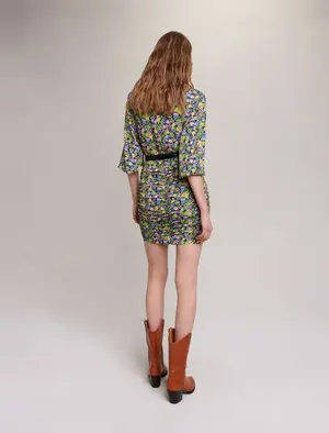Maje Short Dress With Floral Print