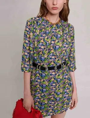 Maje Short Dress With Floral Print