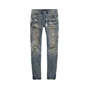 PURPLE BRAND Worn Mid Destroy Jeans 'indigo - Blue