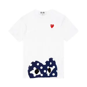 Play Comme Des Garcon Half Polka Dot Heart Tee