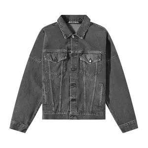 Palm Angels Logo Denim Jacket - Black