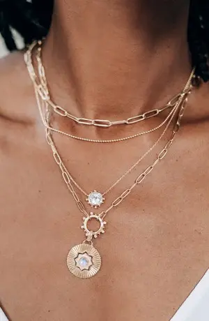 Anzie Dew Drop Avery White Topaz Pendant Necklace