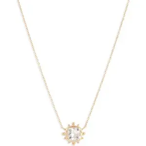 Anzie Dew Drop Avery White Topaz Pendant Necklace - Clear