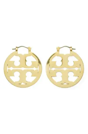Tory Burch Logo Hoop Earrings