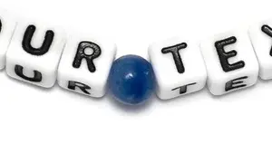 LITTLE WORDS PROJECT Bluestone Custom Beaded Stretch Bracelet - Blue White