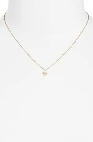 Zoe Chicco Diamond Flower Pendant Necklace - 14k Yellow Gold