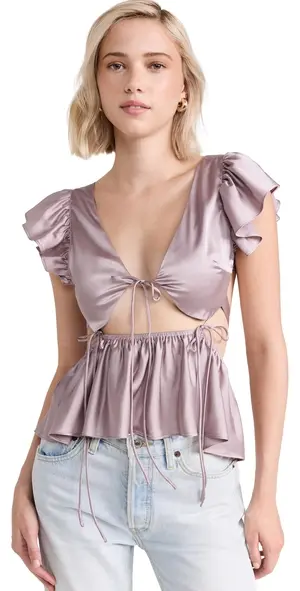 ALLINA LIU Tie Detailed Top
