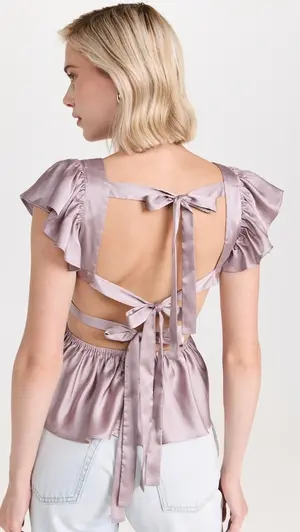 ALLINA LIU Tie Detailed Top