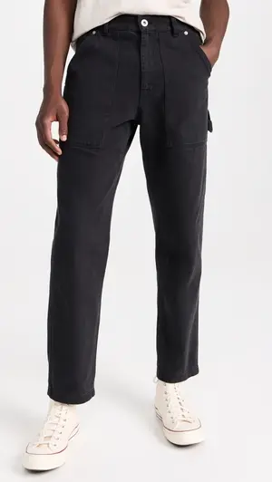 ALEX MILL Painter Pants In Recycled Denim - Washed Black