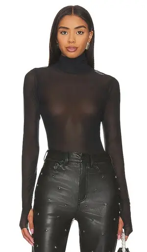 Mesh Turtleneck Blouses