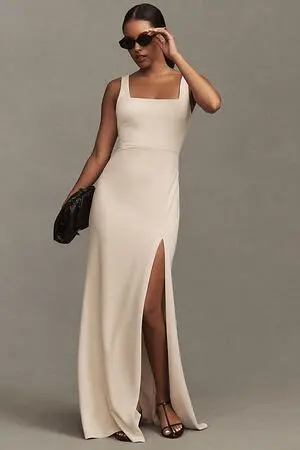 Bhldn Blake Square-Neck Maxi Dress Bone