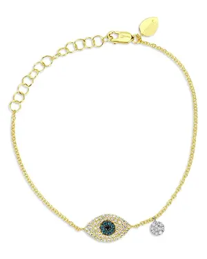 Meira T 14k Yellow Gold Diamond Evil Eye Bracelet - Blue/gold