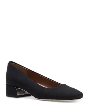 DONALD PLINER Square Toe Block Heel Pumps - Black