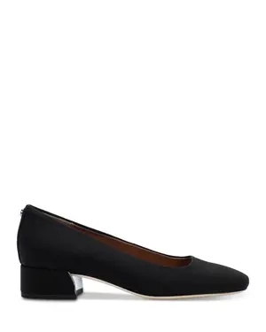 DONALD PLINER Square Toe Block Heel Pumps - Black