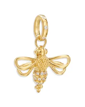 Temple St. Clair Resting Bee Diamond Pendant - Gold