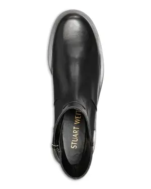 STUART WEITZMAN 5050 Bold Zip Leather Booties - Black