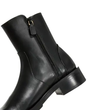STUART WEITZMAN 5050 Bold Zip Leather Booties - Black