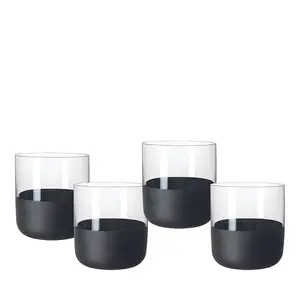 VILLEROY & BOCH Manufactire Rock Shot Glasses, Set Of 4 - Black/clear