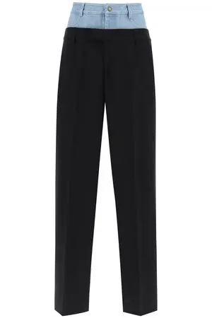 DION LEE DION LEE Wide Leg Hybrid Pants - Black