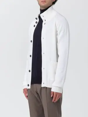PAOLO PECORA Button-up Sweater With High Neck - Cream