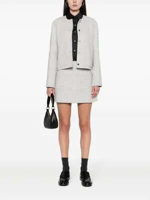 Theory Checked Wool Miniskirt