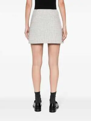Theory Checked Wool Miniskirt