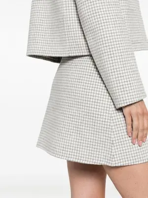 Theory Checked Wool Miniskirt