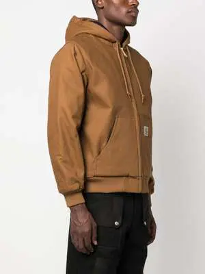 Carhartt Work In Progress Logo-patch Cotton Hooded Jacket
