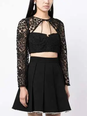 SELF-PORTRAIT Corded-lace Crop Top