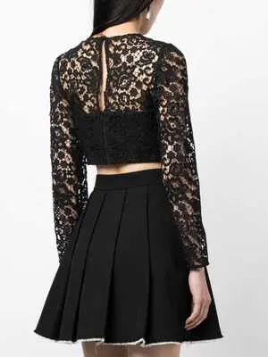 SELF-PORTRAIT Corded-lace Crop Top