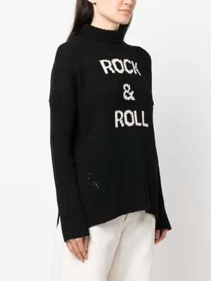 Zadig&Voltaire Intarsia-knit Merino Wool Jumper - Black