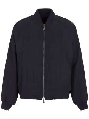 Giorgio Armani Crinkled Zip-up Bomber Jacket