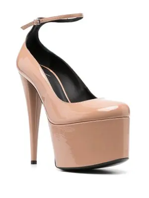 GIUSEPPE ZANOTTI 150mm Yana Patent Platform Pumps - Neutrals