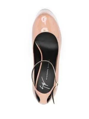 GIUSEPPE ZANOTTI 150mm Yana Patent Platform Pumps - Neutrals