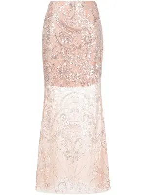 SELF-PORTRAIT Bead-embellished Layered Skirt