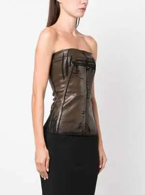 Rick Owens Coated-finish Bustier Top