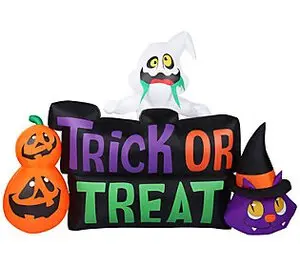 HAUNTED HILL FARM 8-ft. Wide Pre-lit Inflatable Trick Or Treat - One-color