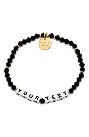 LITTLE WORDS PROJECT Custom Beaded Stretch Bracelet - Black