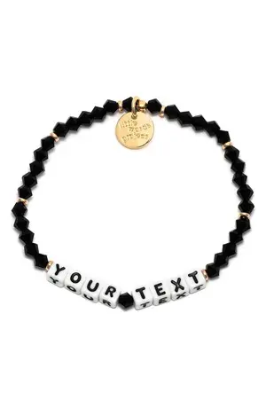 LITTLE WORDS PROJECT Custom Beaded Stretch Bracelet - Black