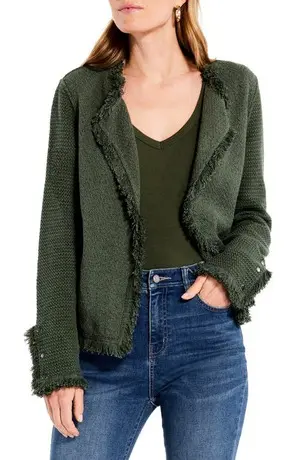 NIC+ZOE Fringe Mix Knit Jacket