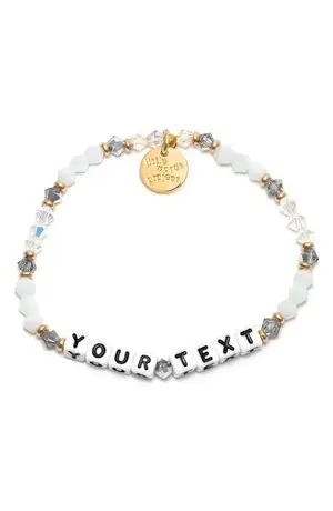LITTLE WORDS PROJECT Empire Custom Beaded Bracelet - White
