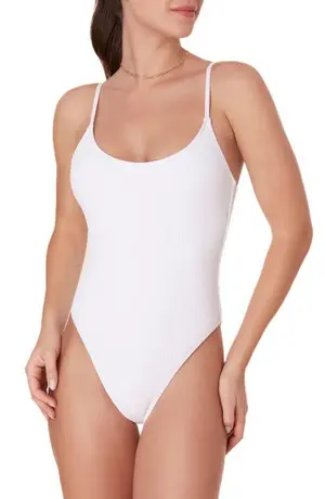 ANDIE Laguna Low Back Ribbed One-piece Swimsuit - White
