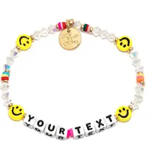 LITTLE WORDS PROJECT Smiley Face Custom Beaded Stretch Bracelet