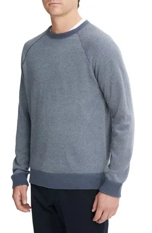 Vince Birdseye Jacquard Wool Crewneck