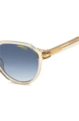 Carrera Eyewear 50mm Round Frame Sunglasses - Beige/ Blue Shaded