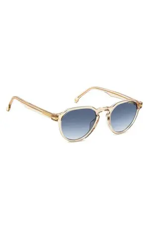 Carrera Eyewear 50mm Round Frame Sunglasses - Beige/ Blue Shaded