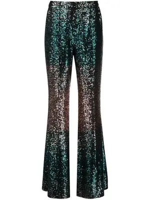 Elie Saab Two-tone Sequin Trousers - Green