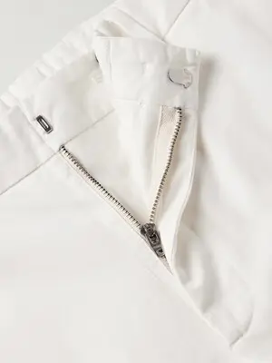 Zegna Slim-fit Straight-leg Stretch-cotton Twill Trousers - White